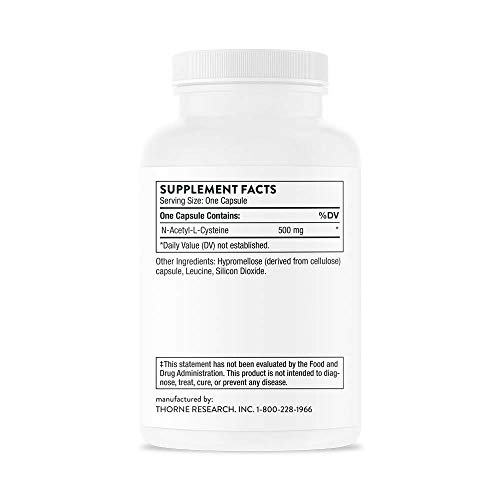 Thorne NAC - N-Acetylcysteine - 500mg - Supports Respiratory Health and Immune Function; Promotes Liver and Kidney Detox - 90 Capsules