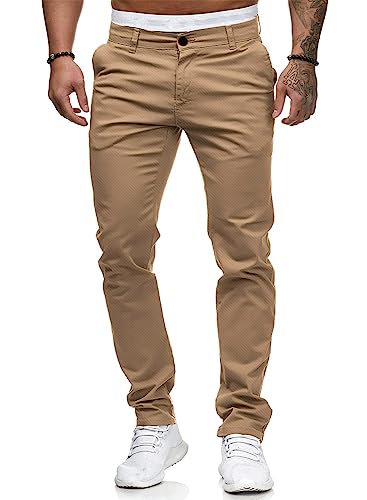 ALLABREVE Men's Chinos Casual Dress Pants Slim Fit Skinny Stretch Flat-Front Lightweight Comfort Slacks (Khaki 34)