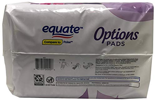 Equate Options Maximum Absorbency Long Length Pads, 72 Count