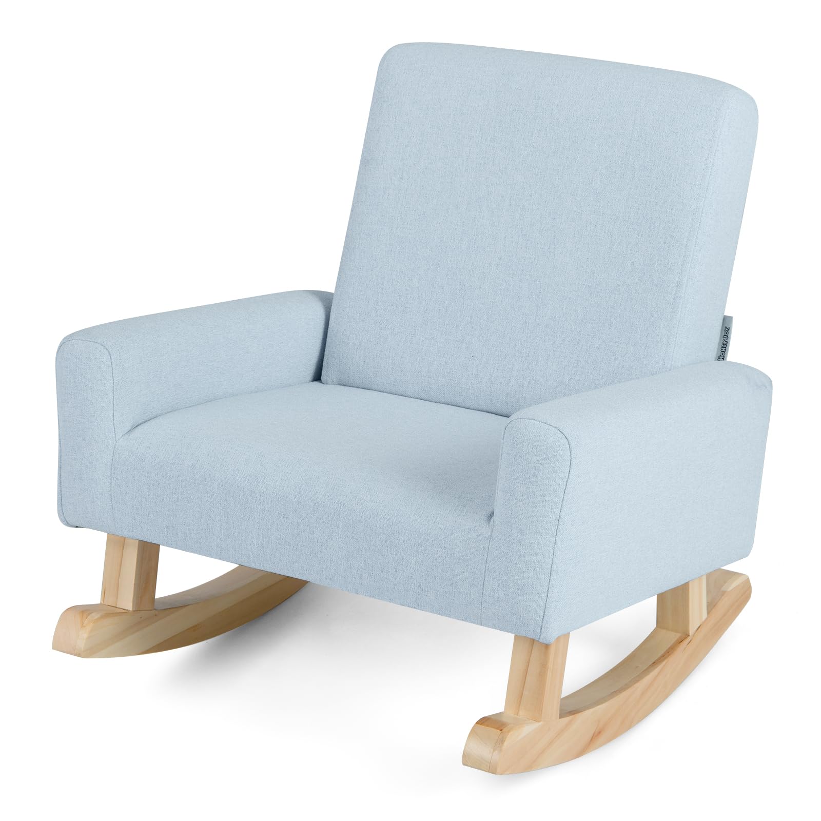 HONEY JOY Toddler Rocking Chair, Kids Rocker Chair with Solid Wood Legs & Linen Fabric, Kids Furniture Sofa w/Anti-Tipping Design, Toddler Couch for Kids Room, Playroom, Nursery, Bedroom (Blue)
