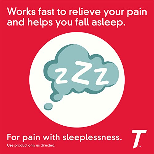 Tylenol PM Extra Strength Nighttime Pain Reliever Sleep Aid Caplets, 500 mg Acetaminophen, 25 mg Diphenhydramine HCl, Relief for Nighttime Aches & Pains, Travel Size, 2 Packs of 2 Caplets
