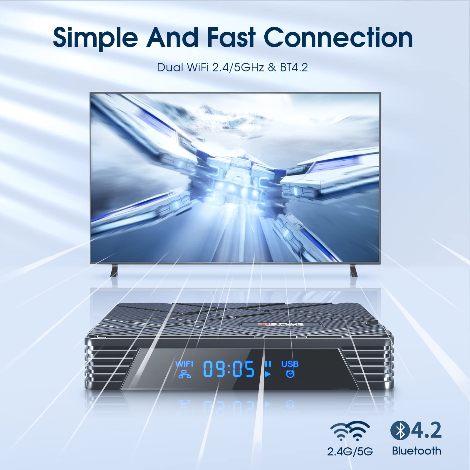 Android TV Box 11.0, X12 Plus Smart TV Box 4GB 32GB, RK3318 Chip Support 2.4G/5.8G WiFi6 100M Ethernet LAN Bluetooth 5.0 3D/6K Android Box Set Top TV Box