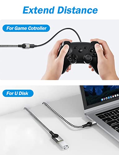 HNDJTY USB Extension Cable 3.3FT,USB Extender,USB 3.0 Extension Cable, Male to Female Cord High Data Transfer Compatible with Webcam,USB Keyboard,Flash Drive,Hard Drive,Printer, Oculus VR, Xbox