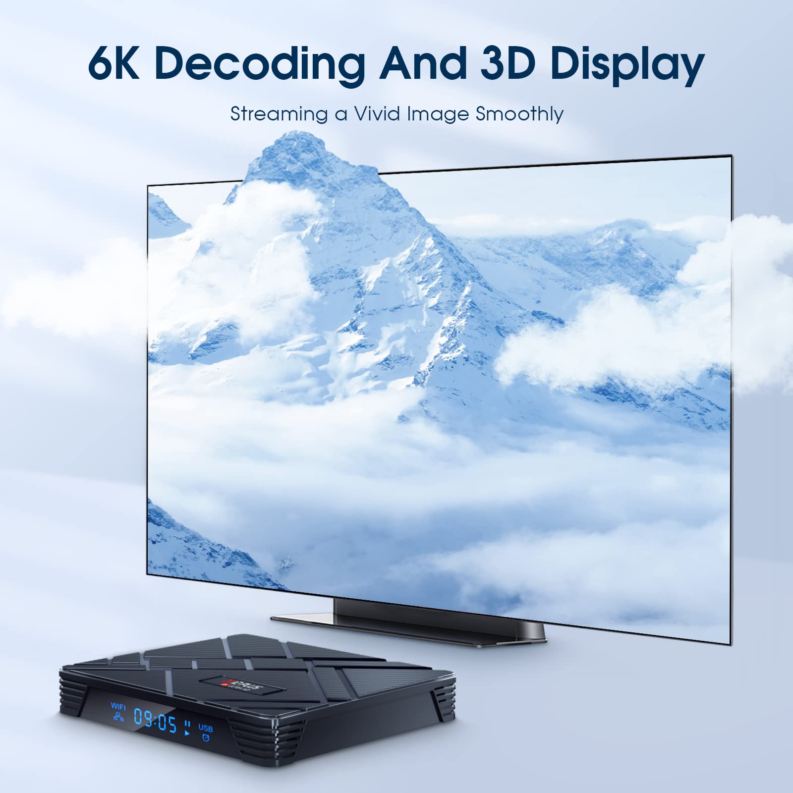 Android TV Box 11.0, X12 Plus Smart TV Box 4GB 32GB, RK3318 Chip Support 2.4G/5.8G WiFi6 100M Ethernet LAN Bluetooth 5.0 3D/6K Android Box Set Top TV Box