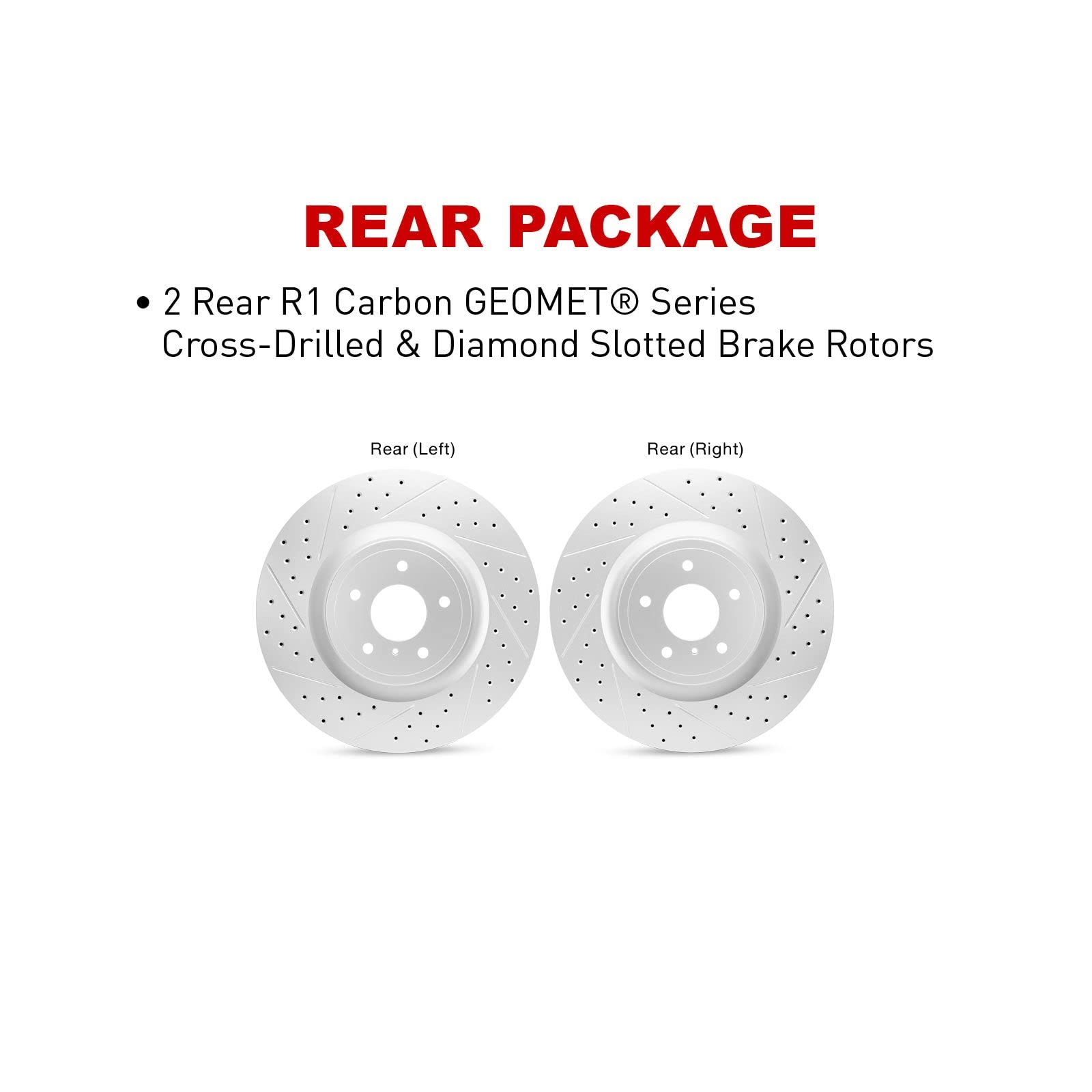 R1 Concepts Rear Brake Rotor Kit |Brake Rotors| Brake Disc |Drilled and Slotted WBPN1-67044