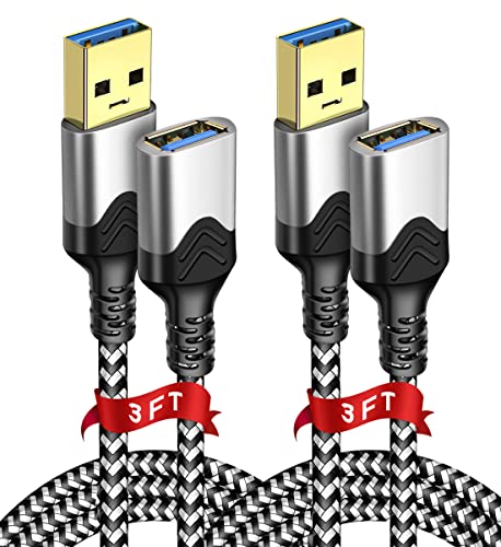 HNDJTY USB Extension Cable 3.3FT,USB Extender,USB 3.0 Extension Cable, Male to Female Cord High Data Transfer Compatible with Webcam,USB Keyboard,Flash Drive,Hard Drive,Printer, Oculus VR, Xbox