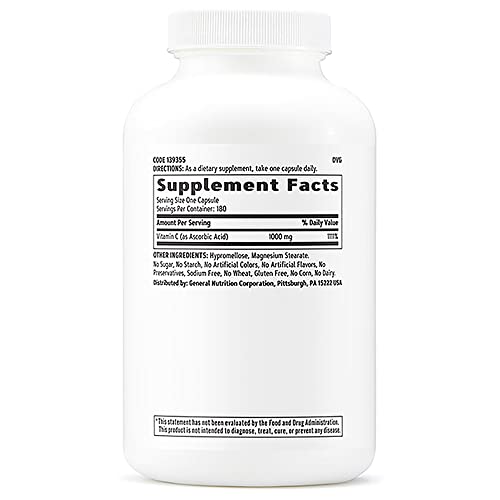 GNC Vitamin C Capsules 1000mg - 180 Capsules