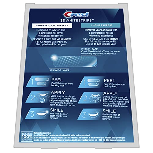 Crest 3D Whitestrips, Professional Effects Plus, Teeth Whitening Strip Kit, 48 Strips (24 Count Pack)