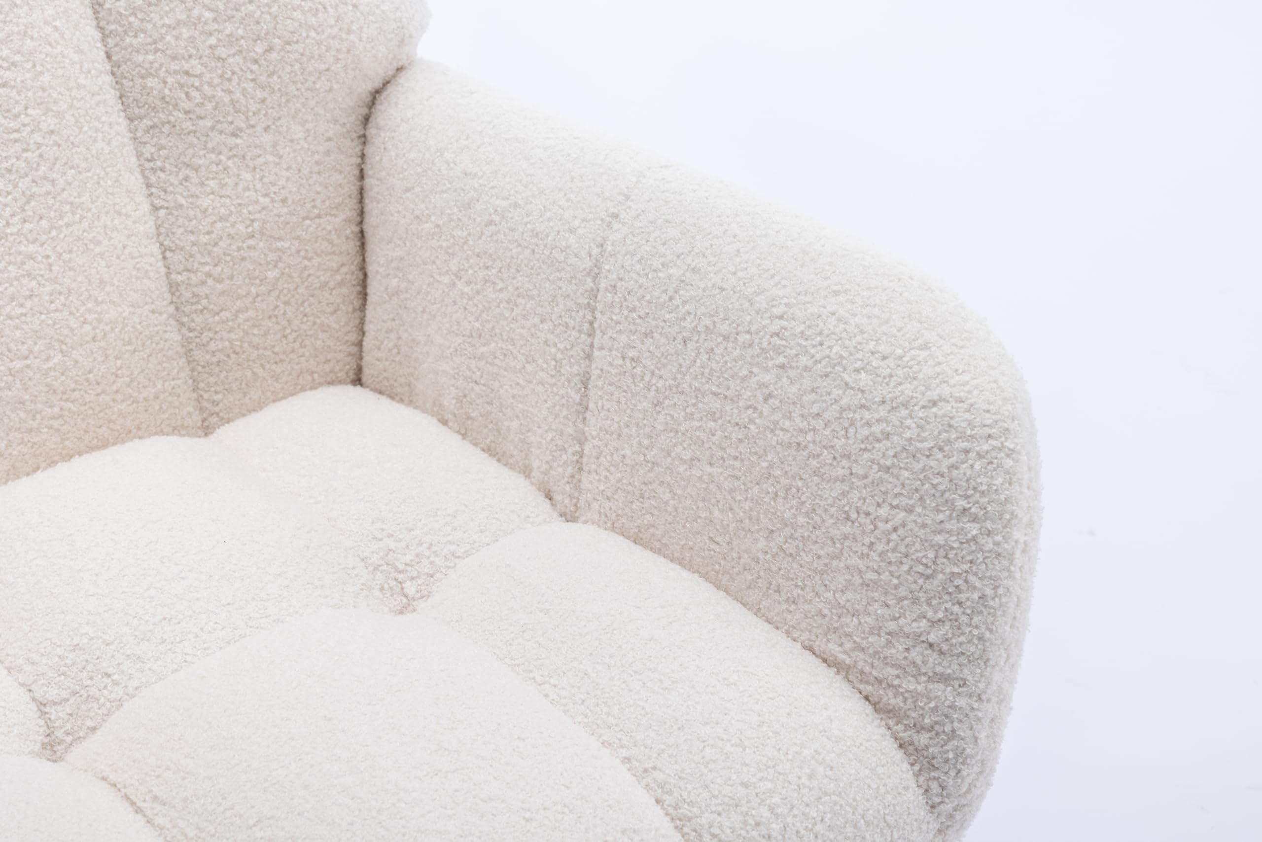 Lepfun, Soft Teddy Velvet Fabric Rocking Chair for Nursery, Comfy Wingback Glider Rocker with Safe Solid Wood Base for Living Room Bedroom and Balcony,Easy to Assemble,White