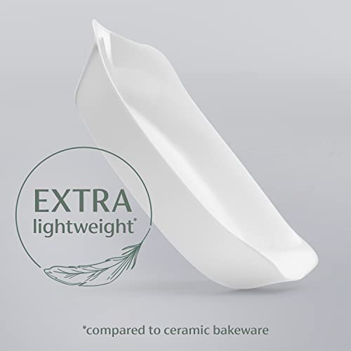 Rubbermaid Glass Baking Dishes for Oven, Casserole Dish Bakeware, DuraLite 3-Piece Set, White (No Lids)