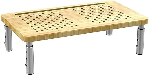 SDQF Bamboo Adjustable Computer Monitor Desk Stand Monitor Computer Stand Monitor Riser Home Office Desktop Organizer Office Accessories Monitor Stands Computer Accessories