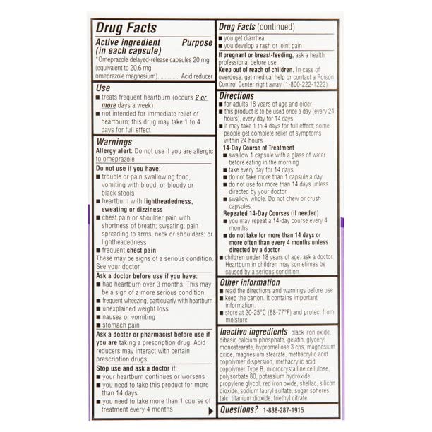 Equate - Omeprazole Magnesium 20.6 mg, Acid Reducer, Delayed Release, 42 Capsules by Equate