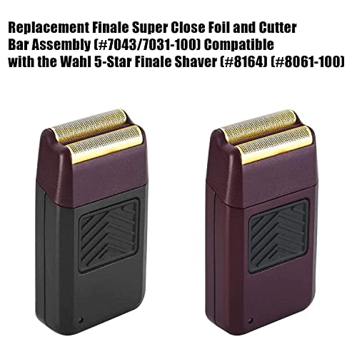 Professional 5 Star Series Finale Shaver Replacement Foil and Cutter Bar Assembly Compatible with wahl Foil Heads 7031-100/7043-100,Fit for #8061 8164 shaver (red 3 pack)