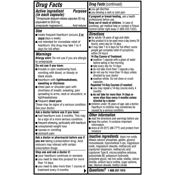 Equate - Omeprazole Magnesium 20.6 mg, Acid Reducer, Delayed Release, 42 Capsules by Equate