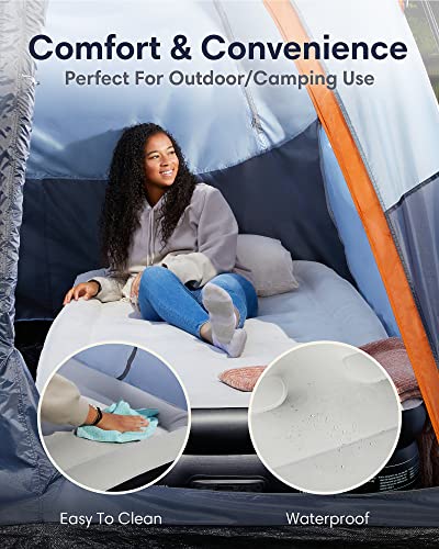 OlarHike Inflatable Twin Air Mattress with Built in Pump,18"Elevated Durable Air Mattresses for Camping,Home&Guests,Fast&Easy Inflation/Deflation Airbed,Black Double Blow up Bed,Travel Cushion,Indoor