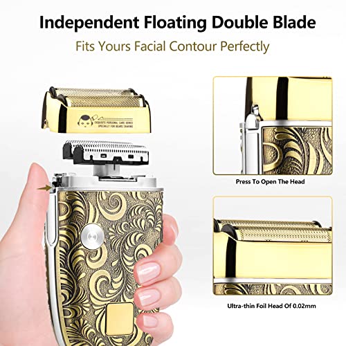 Soonsell T Blade Hair Trimmers for Family+Foil Shaver Trimmer Set,Man Professional Cordless Barbers Clippers Set Blade Close Cutting Beard Trimmer Trimmer, 4 Guards & 2 Foil Head