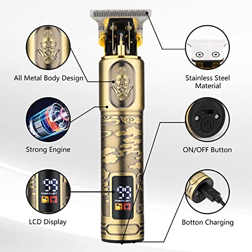 Soonsell T Blade Hair Trimmers for Family+Foil Shaver Trimmer Set,Man Professional Cordless Barbers Clippers Set Blade Close Cutting Beard Trimmer Trimmer, 4 Guards & 2 Foil Head
