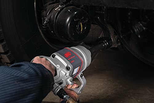 Ingersoll Rand 2850MAX-6 1" Extended Anvil Impact Wrench - 6" Extension, Lightweight Design, Powerful Reverse Torque Output Up to 2100 ft-lbs, Heavy Duty, 5500 RPM, 360 Degree Handle, Gray