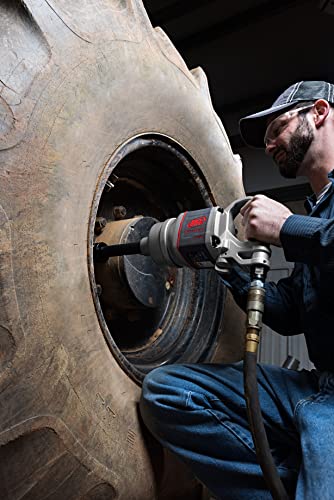 Ingersoll Rand 2850MAX-6 1" Extended Anvil Impact Wrench - 6" Extension, Lightweight Design, Powerful Reverse Torque Output Up to 2100 ft-lbs, Heavy Duty, 5500 RPM, 360 Degree Handle, Gray