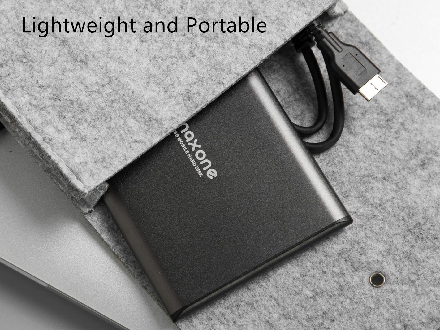 Maxone 320GB Ultra Slim Portable External Hard Drive HDD USB 3.0 Compatible with PC, Laptop - Charcoal Grey