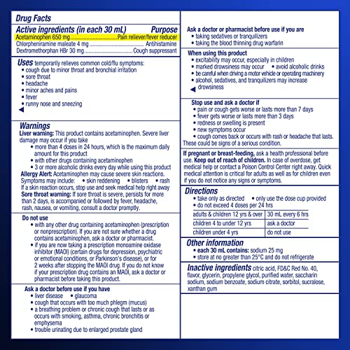 Vicks NyQuil ALCOHOL FREE Cold & Flu Relief Liquid Medicine, Powerful Multi-Symptom Nighttime Relief For Headache, Fever, Sore Throat, Sneezing, Runny Nose And Cough, Berry Flavor, 12 FL OZ