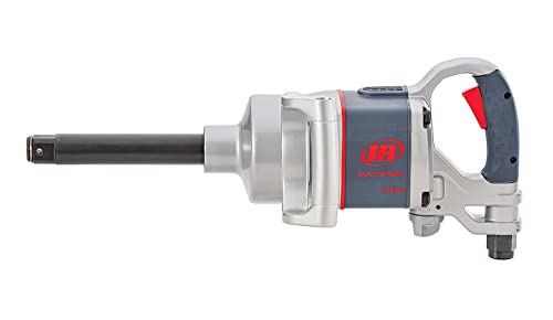 Ingersoll Rand 2850MAX-6 1" Extended Anvil Impact Wrench - 6" Extension, Lightweight Design, Powerful Reverse Torque Output Up to 2100 ft-lbs, Heavy Duty, 5500 RPM, 360 Degree Handle, Gray