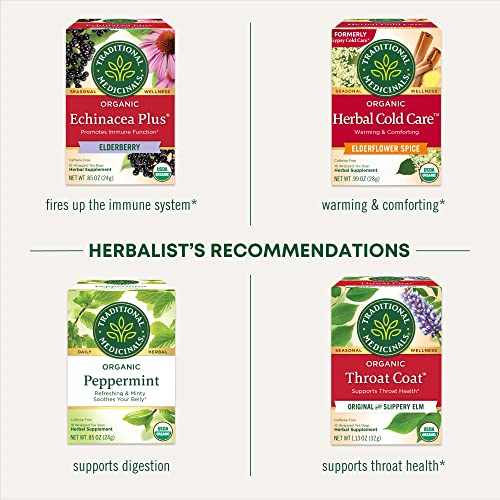 Traditional Medicinals Breathe Easy Eucalyptus Mint Herbal Tea, Promotes Respiratory Health, (Pack of 1) - 16 Tea Bags