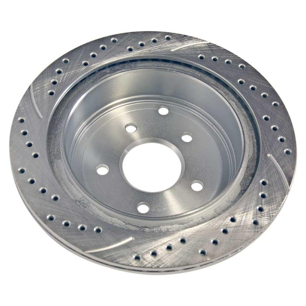 GREENLIGHTFOREST 2pcs Disc Brake Rotor Set Rear Side Silver Zinc Plated Performance Drilled and Slotted PR41350DSZPR