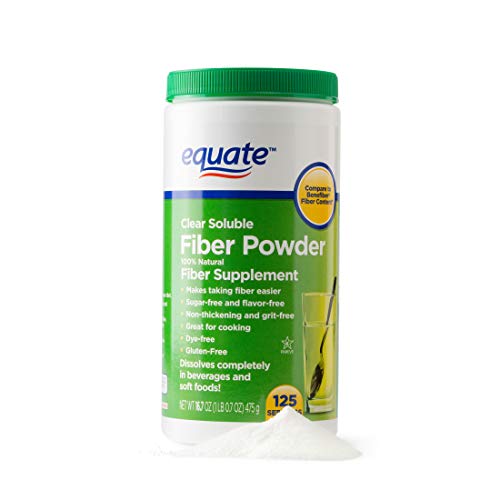 Equate Fiber Powder Clear Soluble - 125 Servings, 16.7 oz (2)