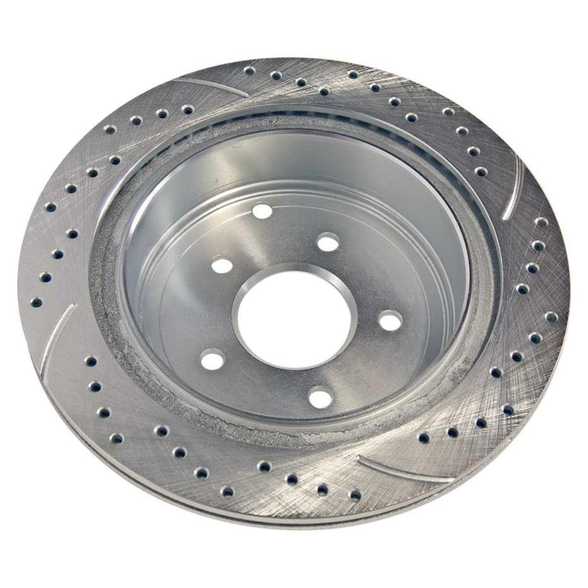 GREENLIGHTFOREST 2pcs Disc Brake Rotor Set Rear Side Silver Zinc Plated Performance Drilled and Slotted PR41350DSZPR