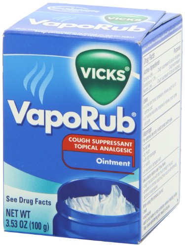 Vicks VapoRub Cough Suppressant Chest and Throat Topical Analgesic Ointment, Eucalyptus and Menthol Vapor, 3.53 Ounce