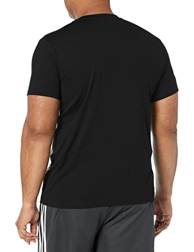 adidas Men's AEROREADY 3-Stripes Tee, Black/White, Medium