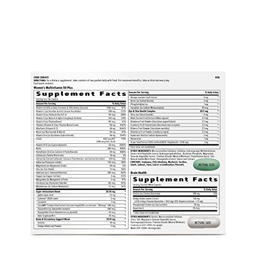 GNC Ultra Mega Women's 50 Plus Vitapak Program | Full Nutrient System Designed for Women Over 50 | Supports Bone, Eye, and Brain Health | 30 Packs
