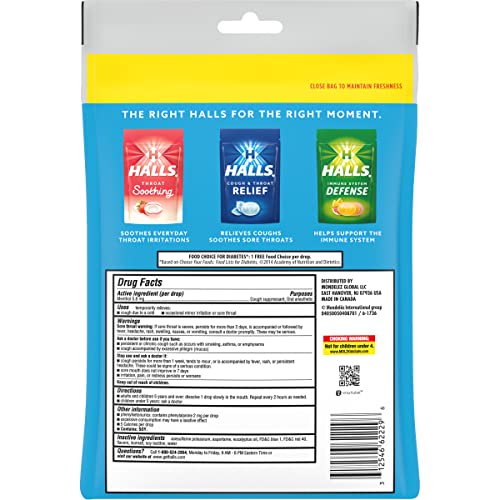 HALLS Relief Mountain Menthol Sugar Free Cough Drops, Economy Pack, 70 Drops