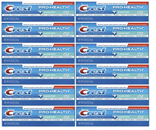 Crest Toothpaste, Pro Health Clean Mint Paste, Travel Size (0.85 oz) - Pack of 12