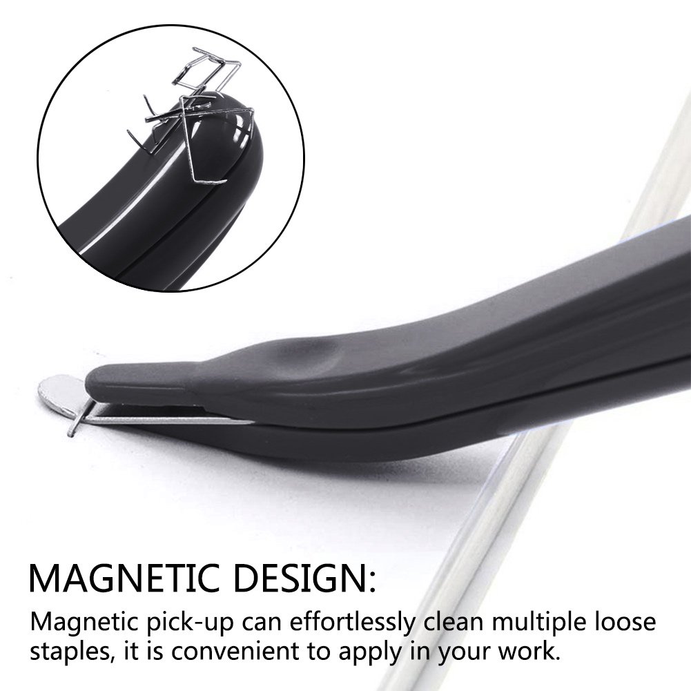 ZZTX 3 PCS Professional Magnetic Staple Remover Puller Rubberized Staples Remover Staple Removal Tool for School Office Home Black