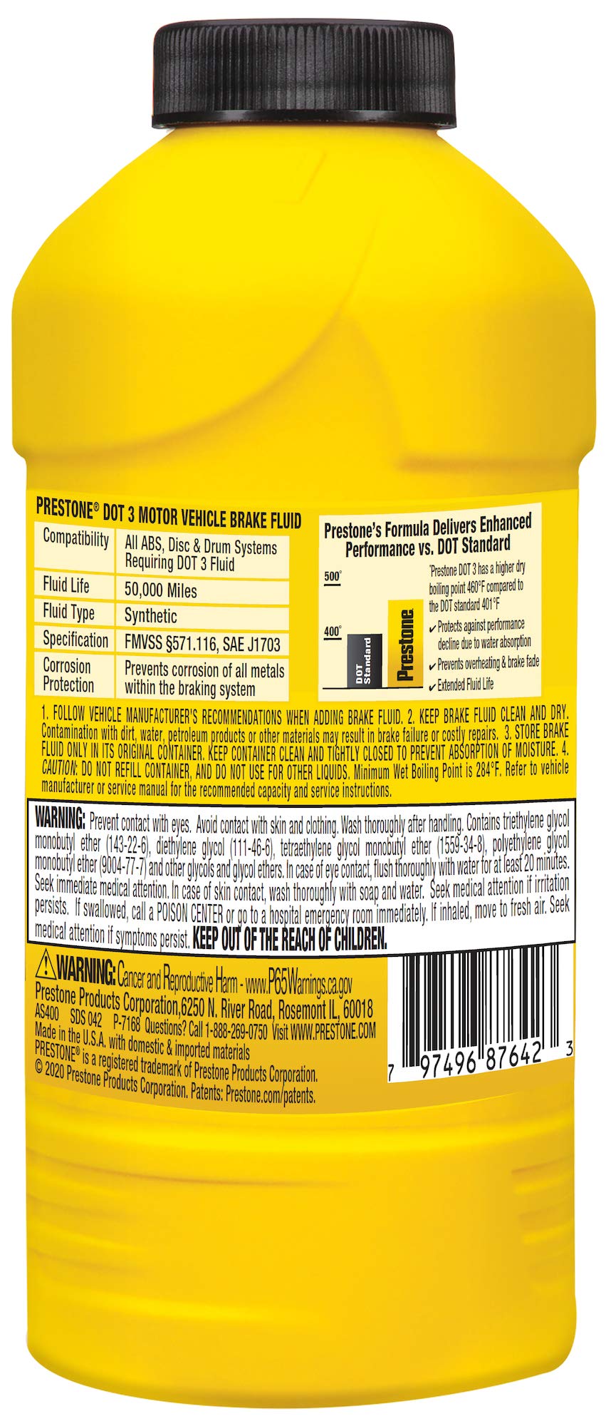 Prestone AS400 DOT 3 Synthetic Brake Fluid - 12 oz.