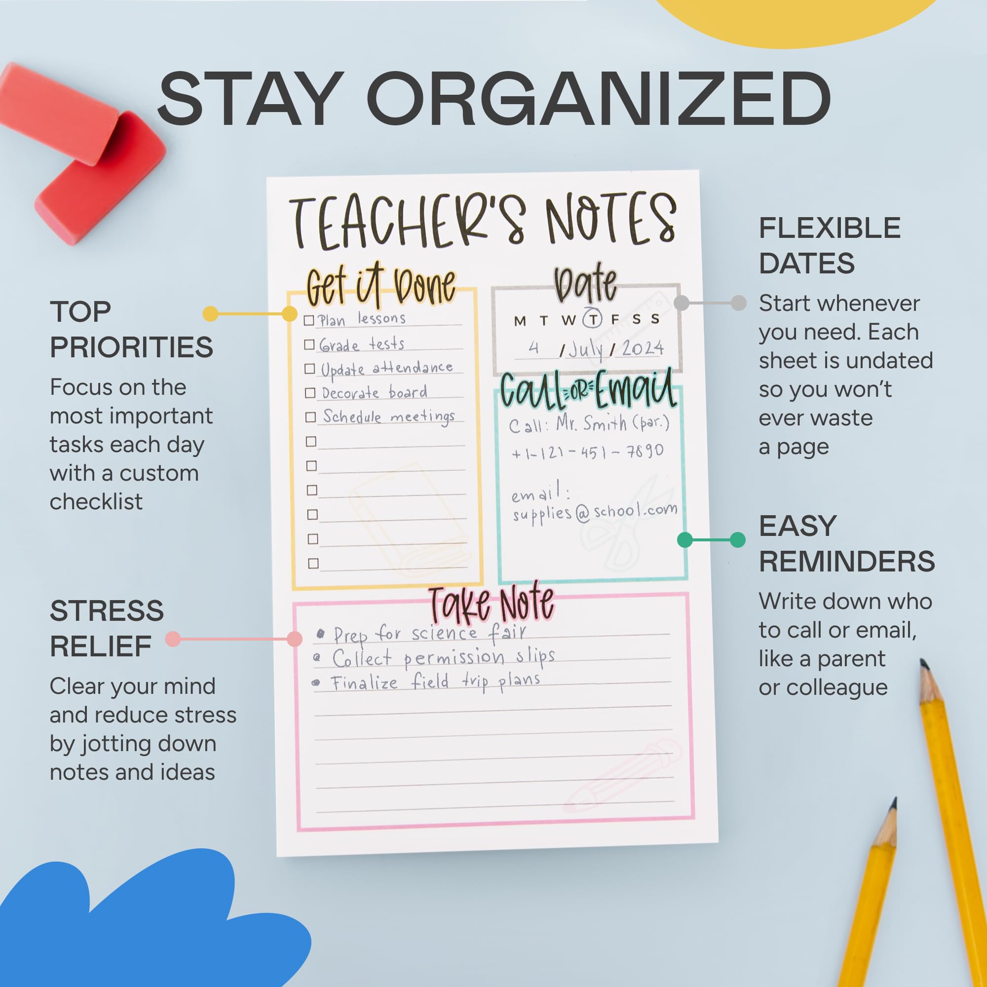 Teacher Notepad | Teacher Appreciation Gifts | Made in the USA (Teacher Notepad)…