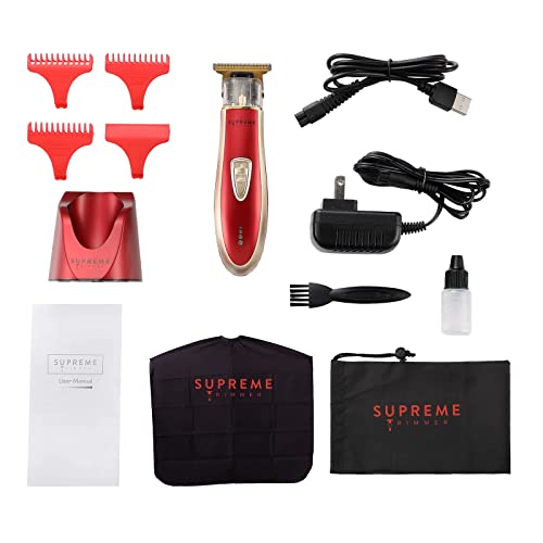 Supreme Trimmer Hair Trimmer ST5220 Beard Trimmer for Men, Professional Barber Liner Cordless Hair Clipper β Red T-Shaper Li