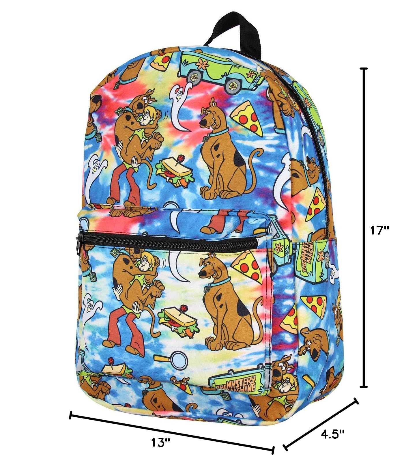 Scooby Doo Themed Allover Design Tie Dye Travel Laptop Backpack