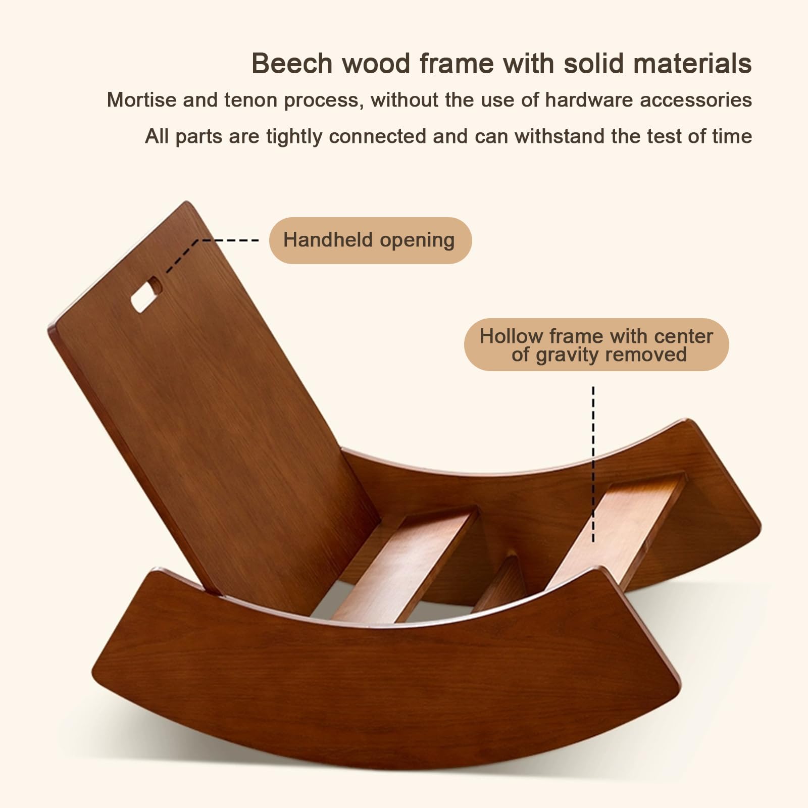NRNQMTFZ Modern Rocking Chair with High Backrest,Teddy Fabric Rocker Glider Chair,Upholstered Plush Seating Glider, for Patio, Backyard, Balcony, Porch(Off White)