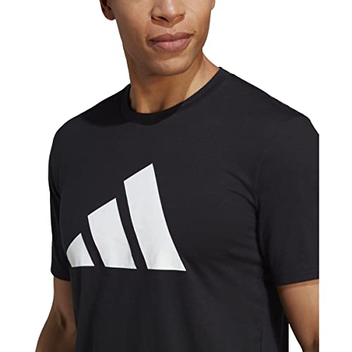 adidas Men's Training Essentials Feel Ready Logo T-Shirt, Black/White, Large