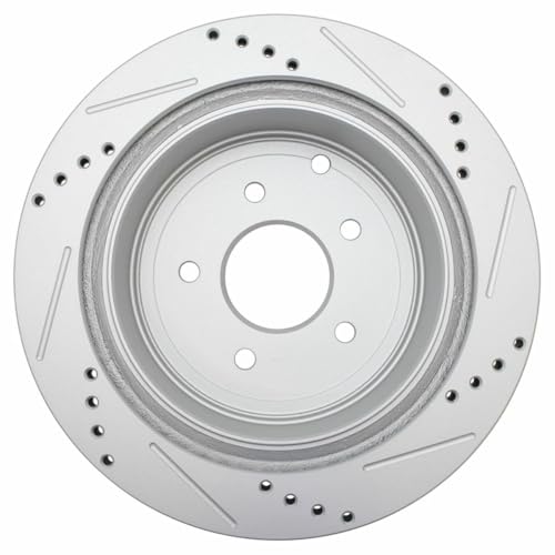 GCDAHZZ 2pcs Disc Brake Rotor Set Rear Left Driver and Right Passenger Side Coated Cast Iron Drilled and Slotted for Nissan,for Infiniti 2.68 In68mm-Center Hole Diameter 5pc