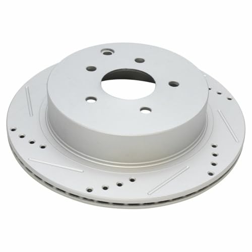 GCDAHZZ 2pcs Disc Brake Rotor Set Rear Left Driver and Right Passenger Side Coated Cast Iron Drilled and Slotted for Nissan,for Infiniti 2.68 In68mm-Center Hole Diameter 5pc