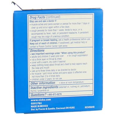 Vicks VapoRub Ointment 6 oz (Pack of 4)