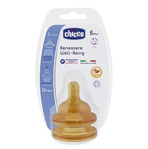 Chicco Teat Rubber Wellness Food Flow 2 Pieces