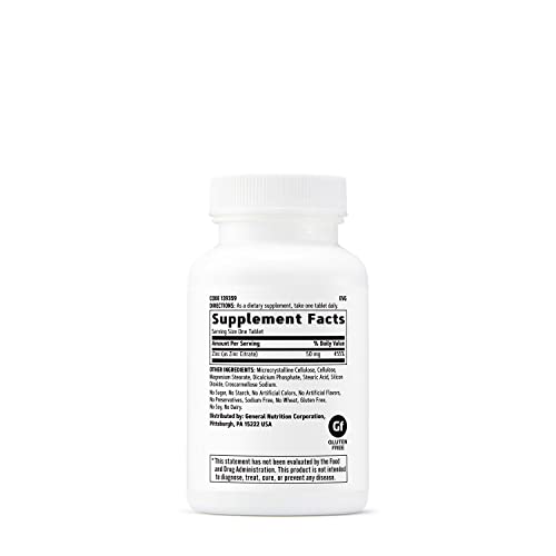 GNC Zinc Tablets 50mg - 90 Tablets