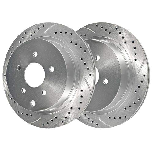LNMTLZHHM Compatible with Rear Drilled Slotted Brake Rotor Pair PR41350DSZPR