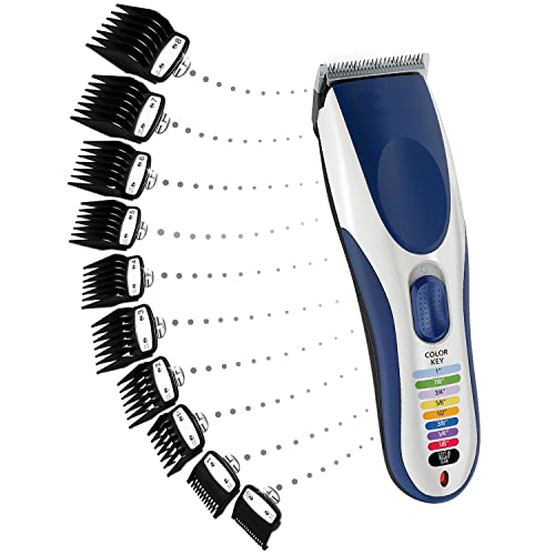 Professional Hair Clipper Guards Guides 10 Pcs Coded Cutting Guides #3170-400- 1/8β to 1 fits for All Wahl Clippers(Black-10 pcs)