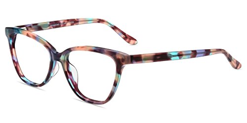 Firmoo Cateye Blue Light Blocking Glasses, Women Computer Glasses, Anti Eyestrain Vintage Cateye Pattern Eyewear Frame
